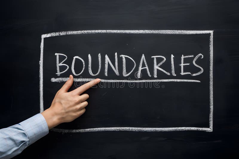 Blackboard with Set Boundaries Highlighted Concept of Setting Limits ...