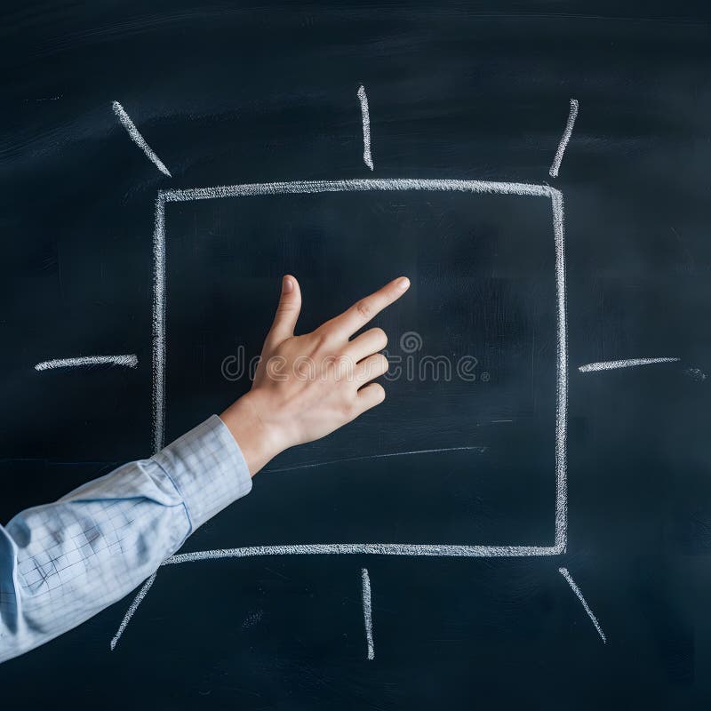 Hand Points To Set Boundaries on Blackboard, Emphasizing Limits Stock ...