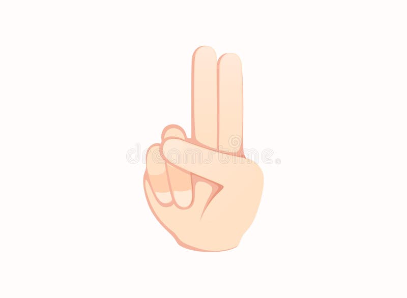 Hand Points with Two Fingers Icon. Hand Gesture Emoji Vector Stock ...