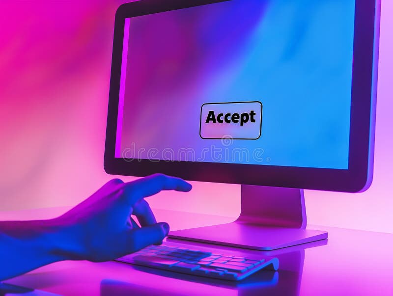Neon Acceptance stock photo. Image of cyberspace, agree - 315624608