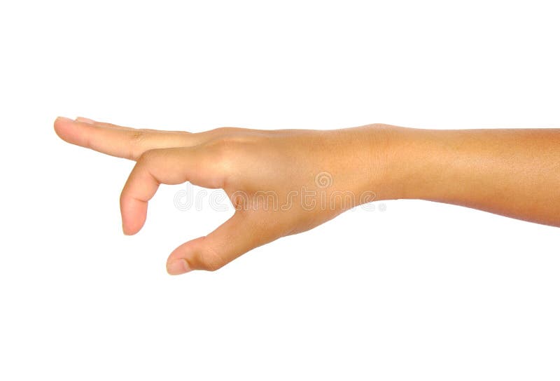 Hand Pose Like Picking Something Isolated on White Stock Image - Image ...