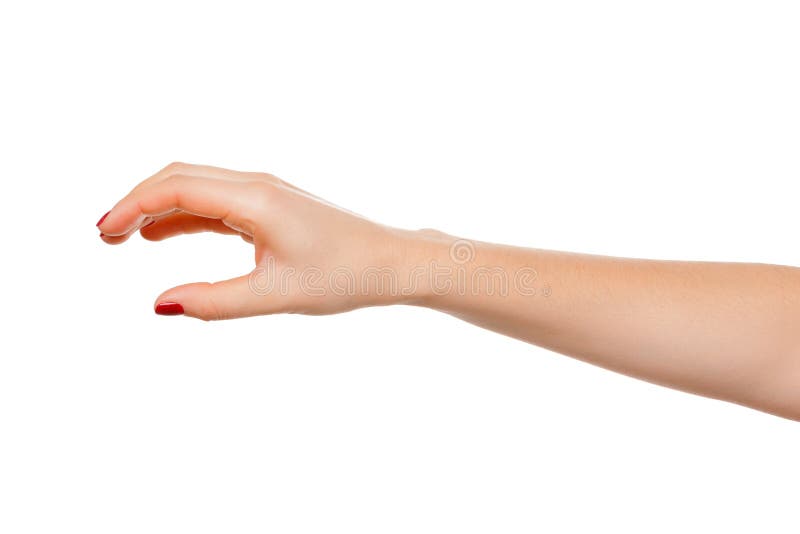 Hand Pose Like Picking Something Isolated on White Stock Image - Image ...