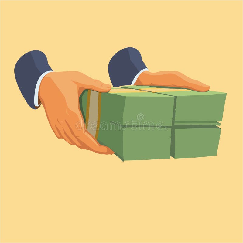 Hand-pose Neemt . Geven . Contant . Geld . Vector Vector Illustratie ...
