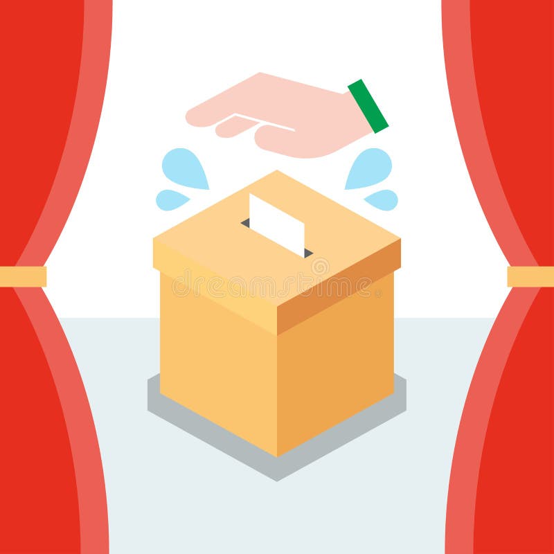 Hand Posting a Vote on a Box Election Day Vector Stock Vector ...