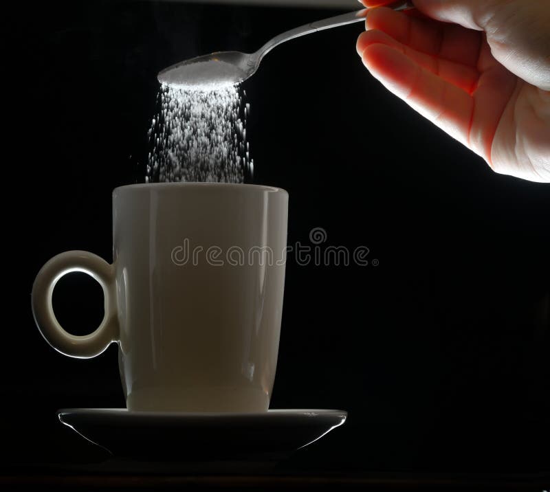 Hand Pouring Brown Sugar in White Cup Stock Photo - Image of aromatic ...