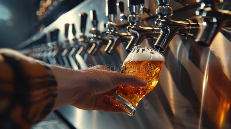 A Hand Pouring Draft Beer. AI Generated Stock Image - Image of hand ...