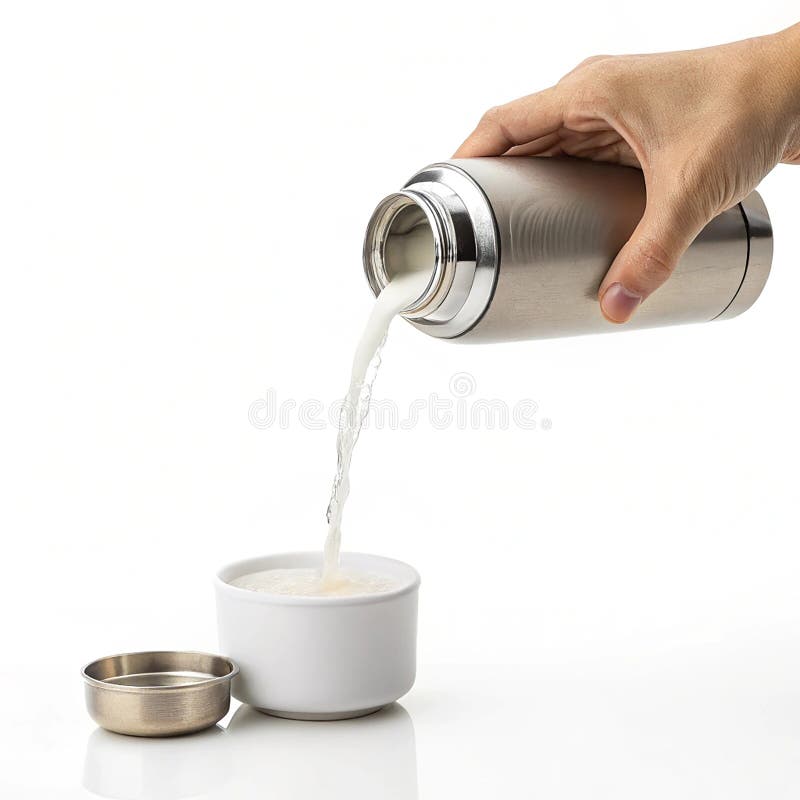 Hand Pouring Liquid Nitrogen from Small Container Stock Illustration ...