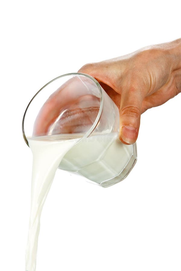 Hand Pouring Milk from Jug To Glass Stock Photo - Image of beverage ...