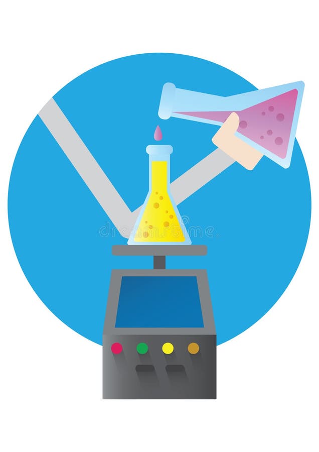 Hand Pouring Solution into Another Beaker on Weighing Machine. Vector ...