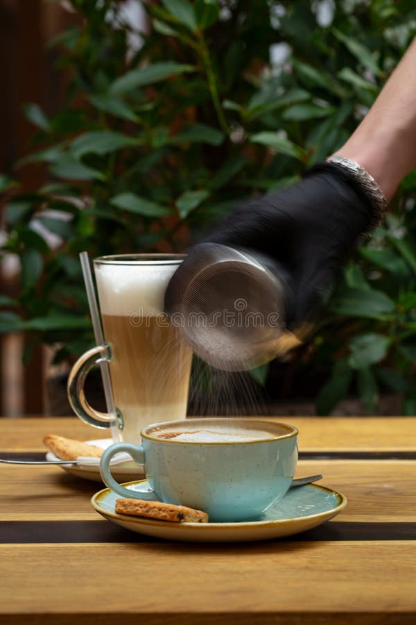 Hand Pours Sugar into a Cup of Coffee Stock Image - Image of beverage ...