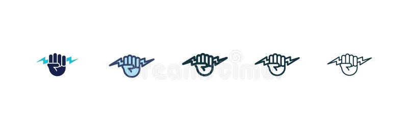 Hand with Power Icon Vector Set on White Background Stock Vector ...