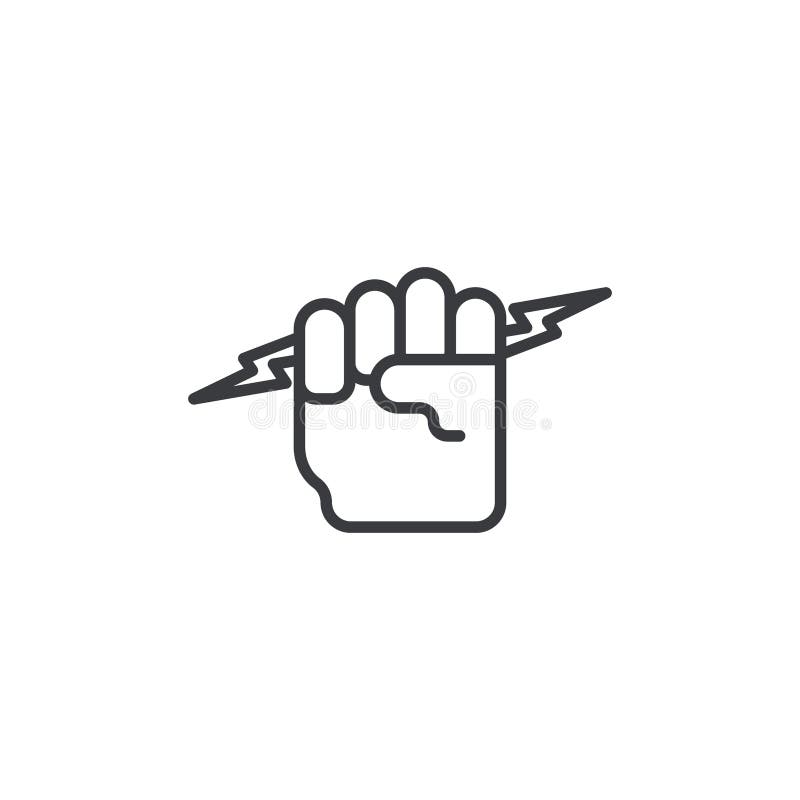 Hand with Power Icon Vector Set on White Background Stock Vector ...