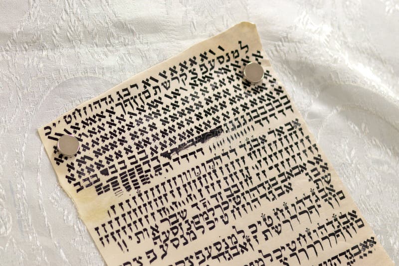 Hand Practices Decorating Letters from a Torah Scroll Written on ...