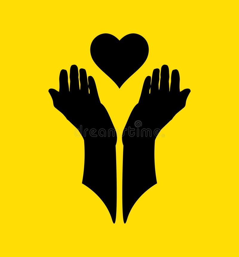 Hand Praying for Peace and Love Symbol Stock Vector - Illustration of ...