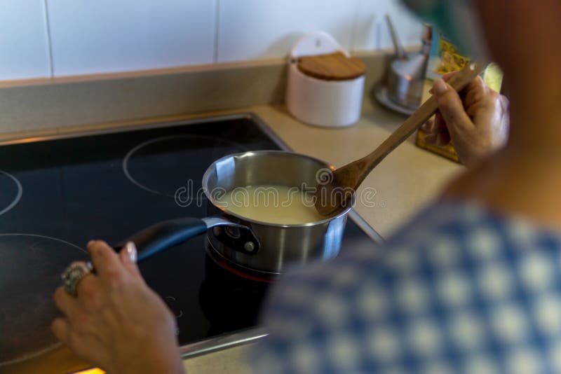Hand Preparing a Bowl of Soup at Home Stock Photo - Image of homemade ...