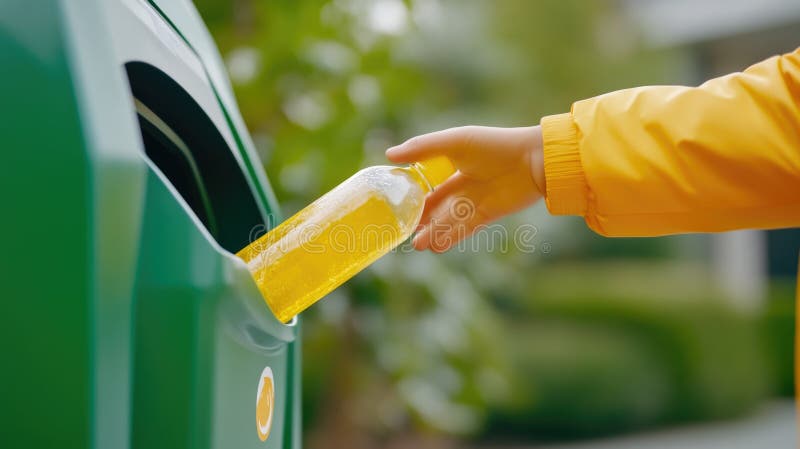 Hand Preparing Glass Bottle for Recycling. Stock Illustration ...