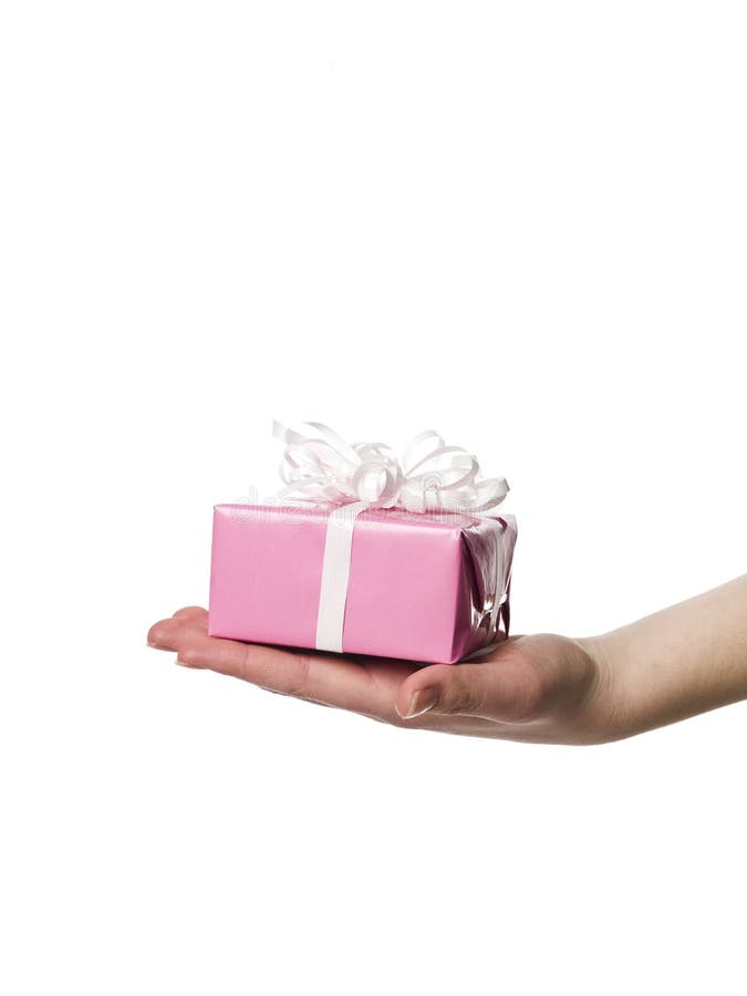 Hand and present stock photo. Image of green, giving, girly - 410978