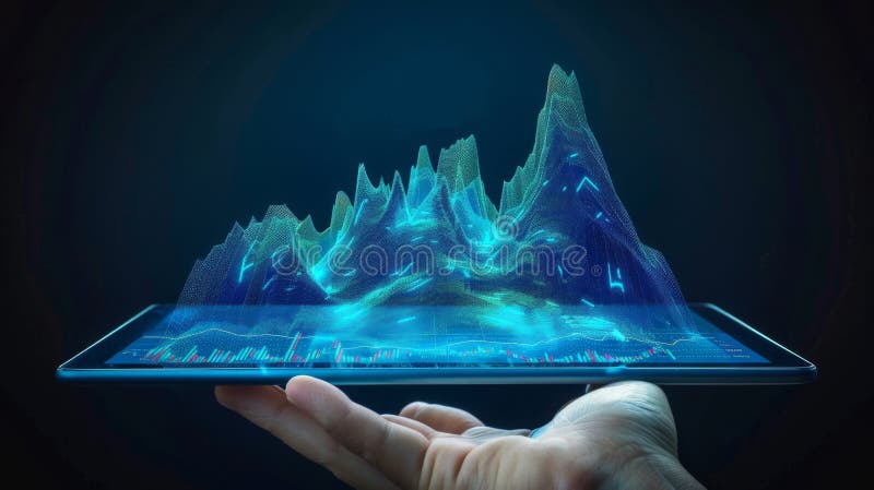 A Hand Presenting Holographic Data.AI Generated Image Stock Image ...
