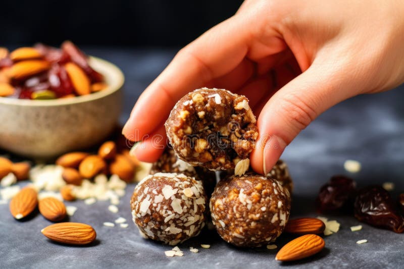 Hand Presenting a Homemade Date and Nut Ball Stock Illustration ...