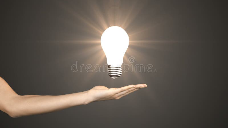 Light Bulb Flashes in the Dark and Then Turns on and Off. Light Goes ...