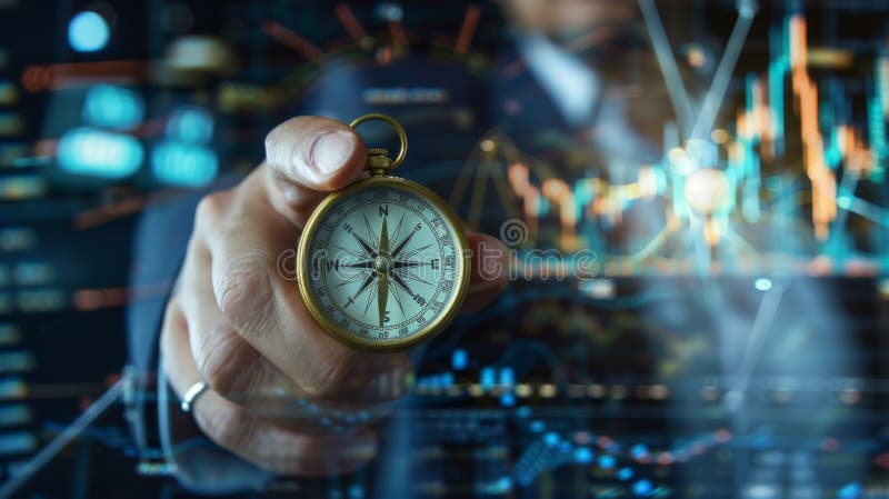 A Hand Holding a Compass. AI Generated Stock Photo - Image of ...