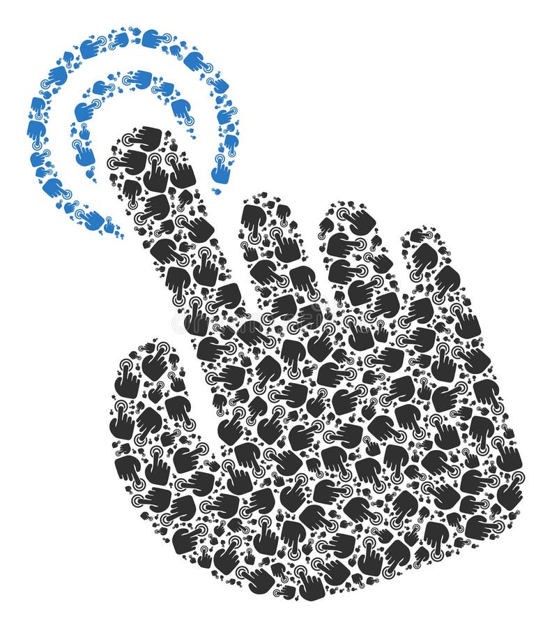 Hand Press Action Vector Composition of Self Fractal Items Stock Vector ...