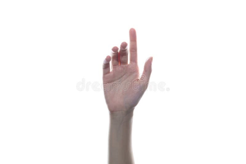 Hand Press the Button, Click Mouse Concept on White Isolated Background ...