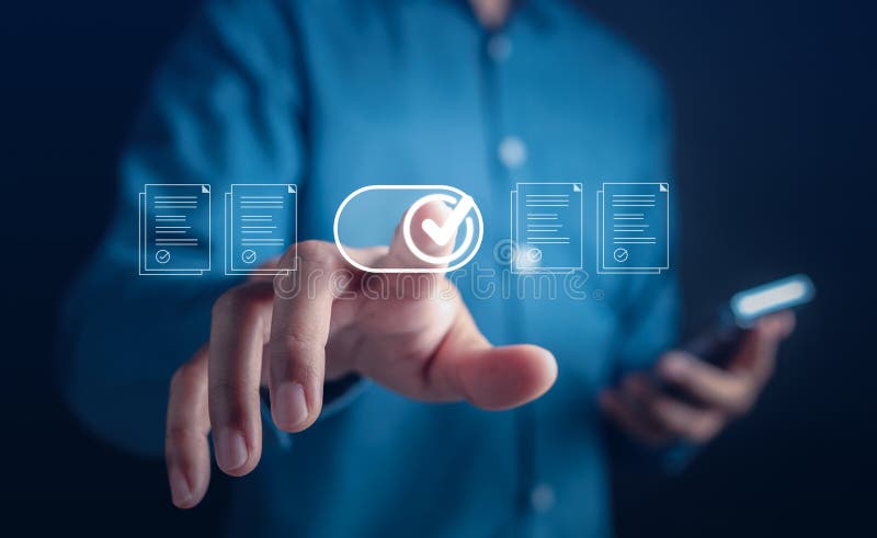 Hand Press Button Guarantee Online Service Filling Out and Digital Form ...