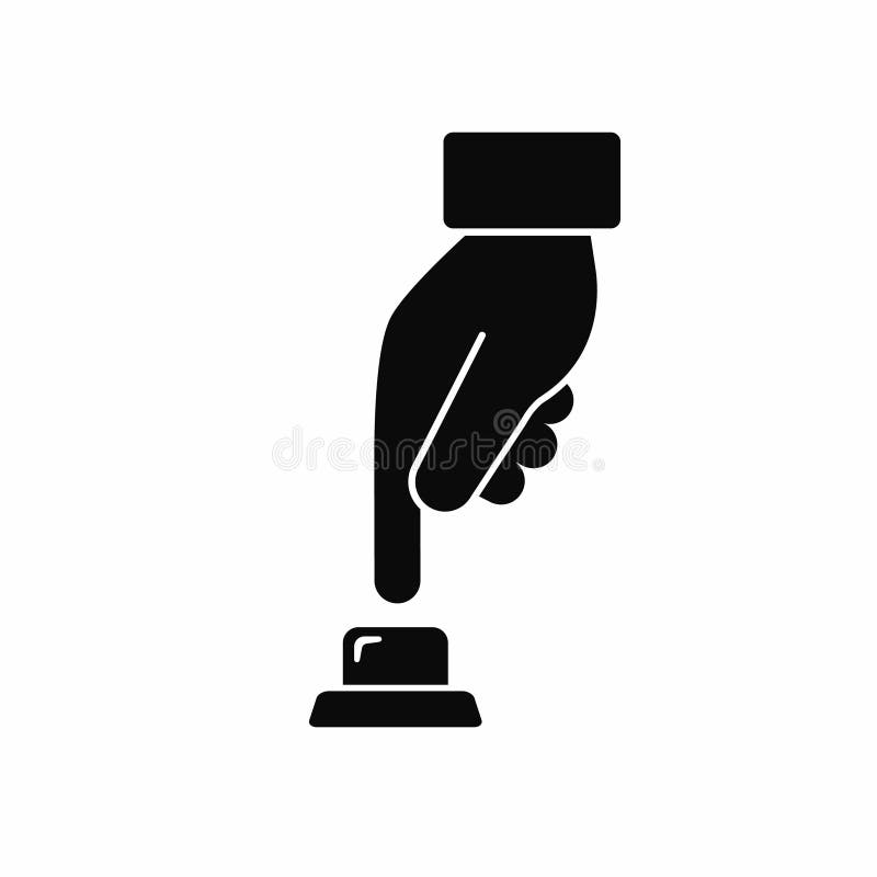 Hand Press Button Icon in Flat Style. Vector Black Illustration Stock ... Hand Press Button Icon in Flat Style. Vector Black Illustration Stock ...
