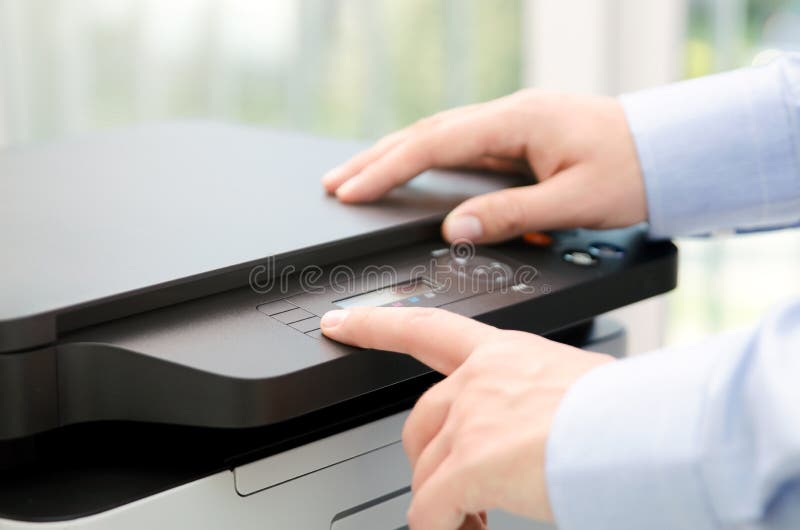 Printer, Copier Device in Office Stock Image - Image of computer ...