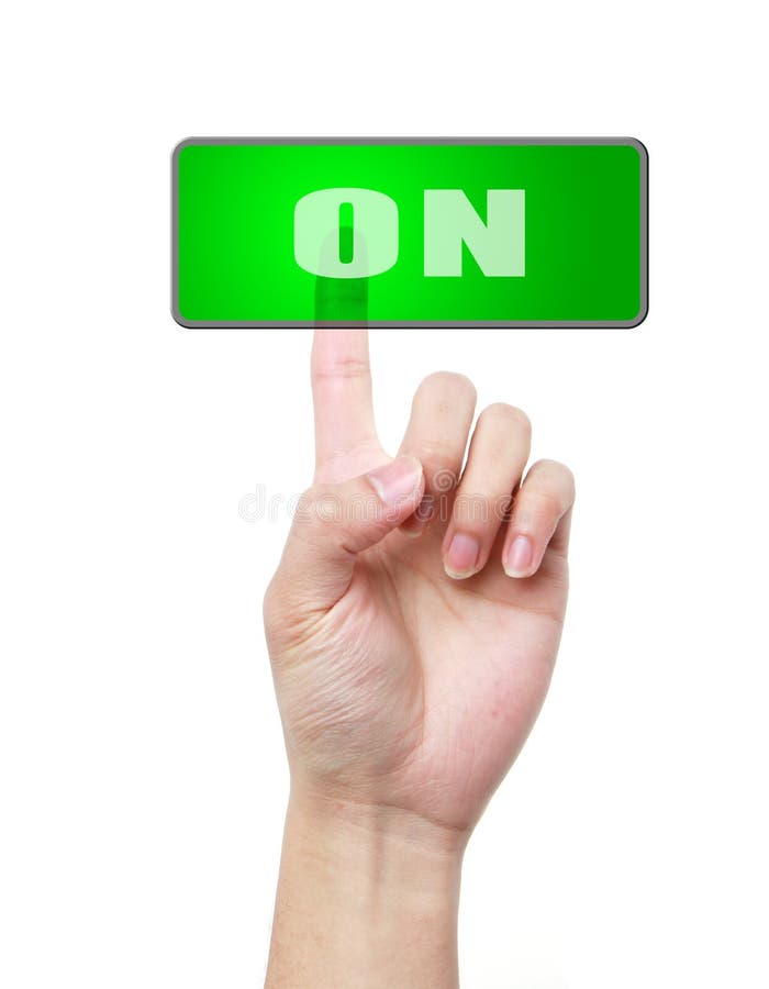 Hand Select On /off Touch Screen Stock Photo - Image of open, choice ...