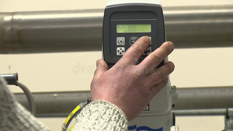 Hand Press Button of Water Purification System Control Panel Stock ...