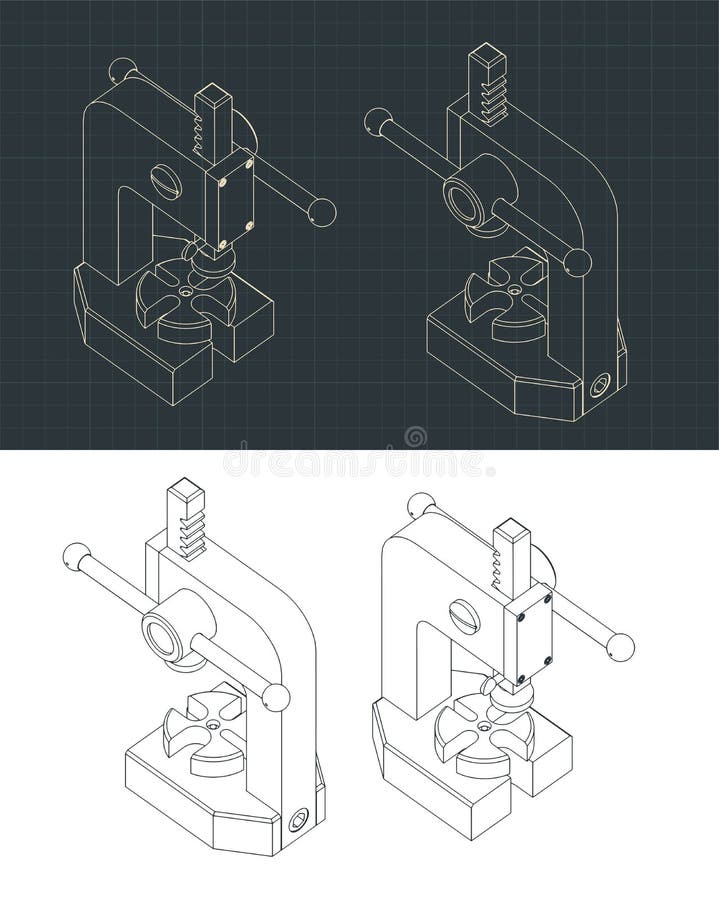 Hydraulic Hand Stacker Truck Isometric Blueprints Stock Vector ...