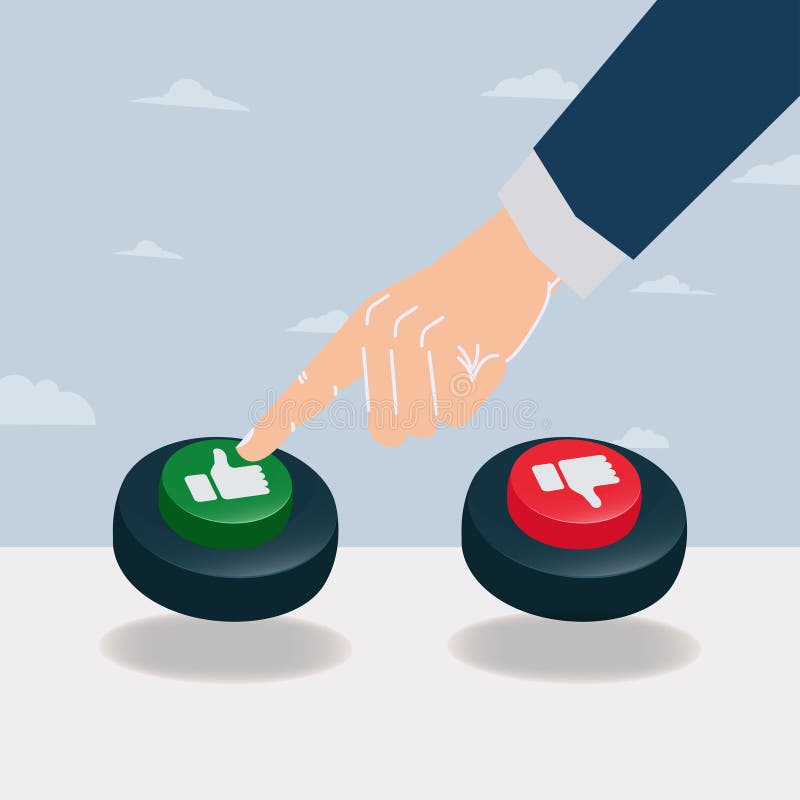 Hand Press the Green Like Button Design Vector Illustration Stock ...