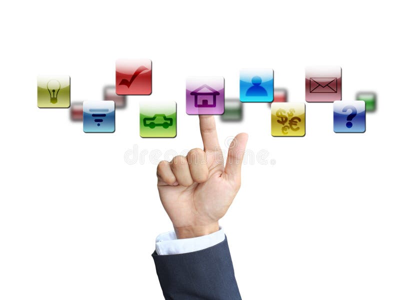 Hand press home icon stock photo. Image of keyboard, connectivity ...