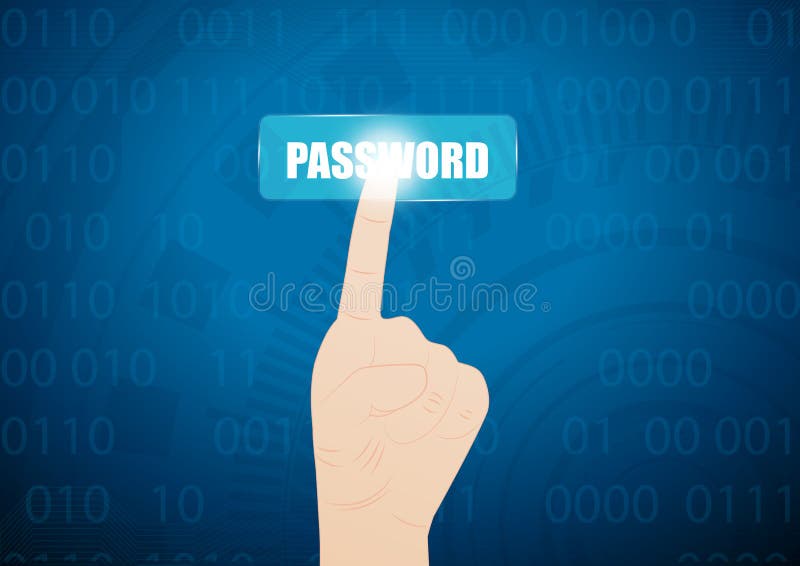 Password Key Red Button Computer Keyboard Security Stock Illustration ...