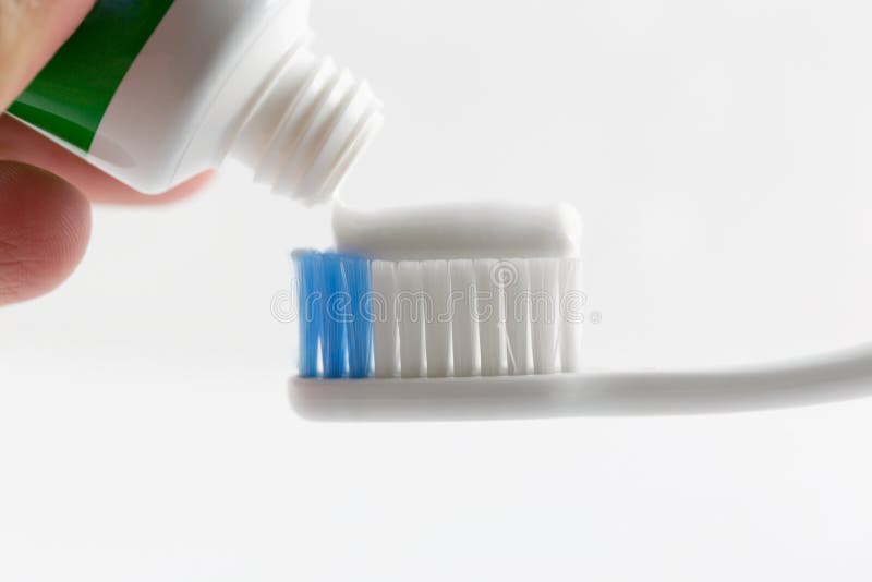 Hand Press Toothpaste on Tooth Brush. Stock Photo - Image of care ...