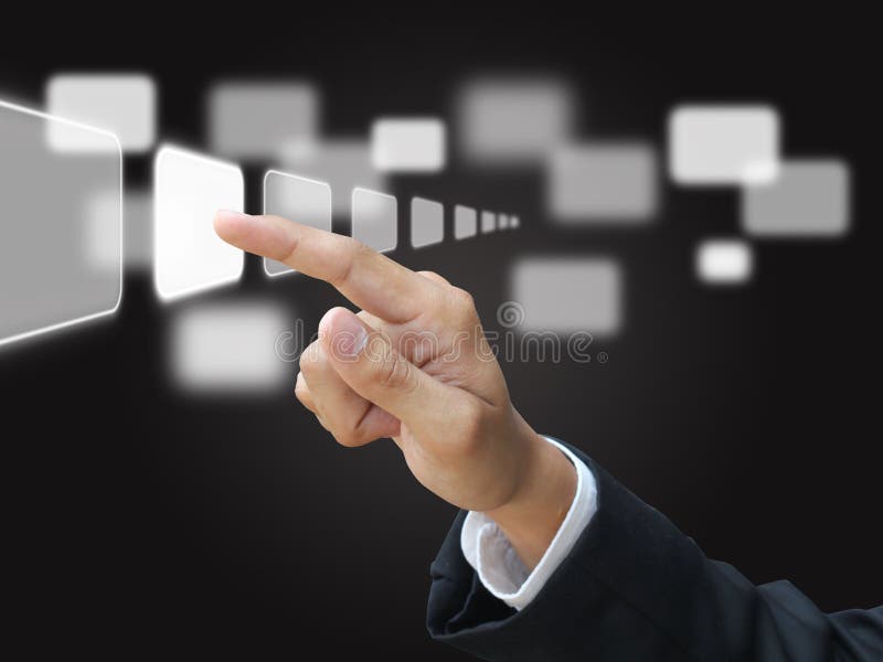 Hand Pushing a Fast Forward Button Stock Photo - Image of button ...