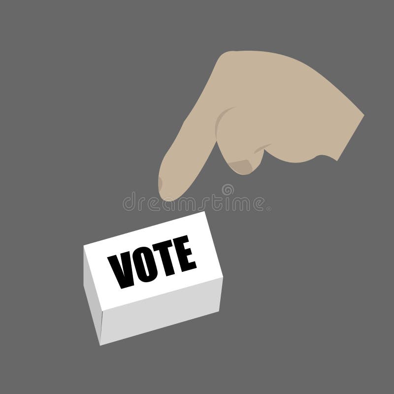 Hand Press Vote Button stock illustration. Illustration of design ...