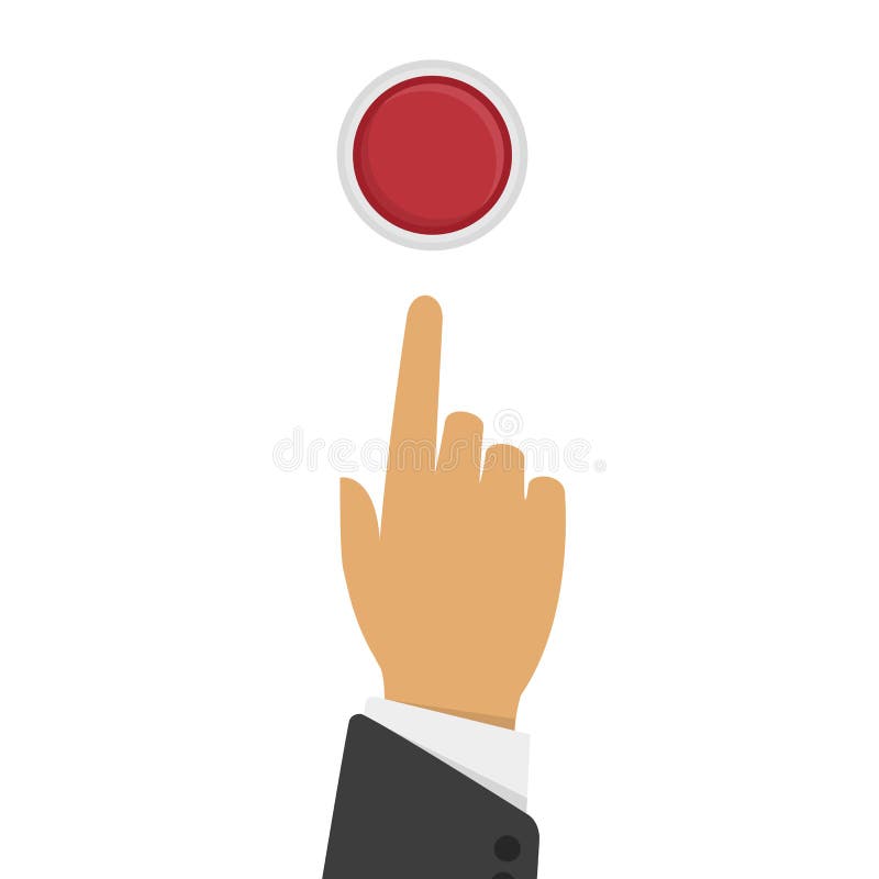 Hand presses the button stock vector. Illustration of human - 74216133