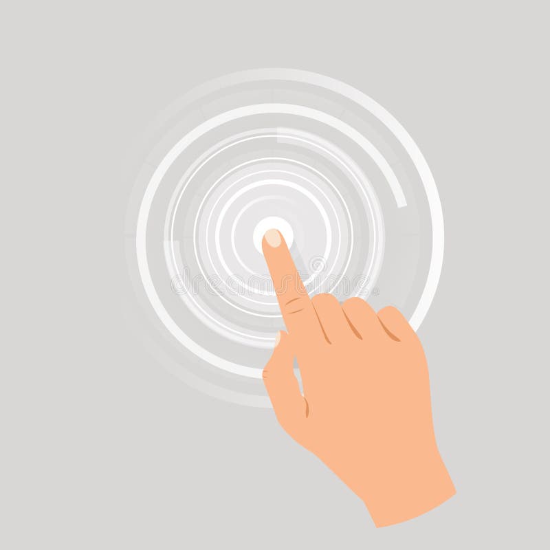 Hand Presses the Button Vector Stock Vector - Illustration of choose ...