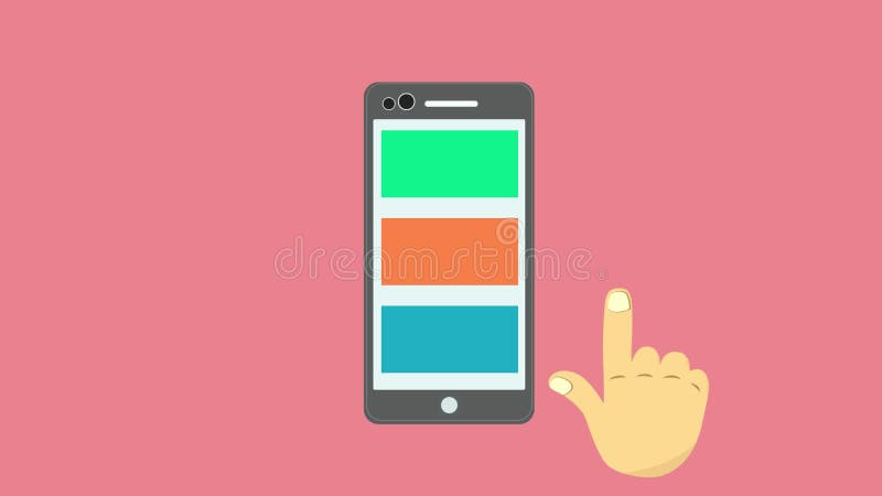 Touch phone icon animation stock video. Video of isolated - 217968493