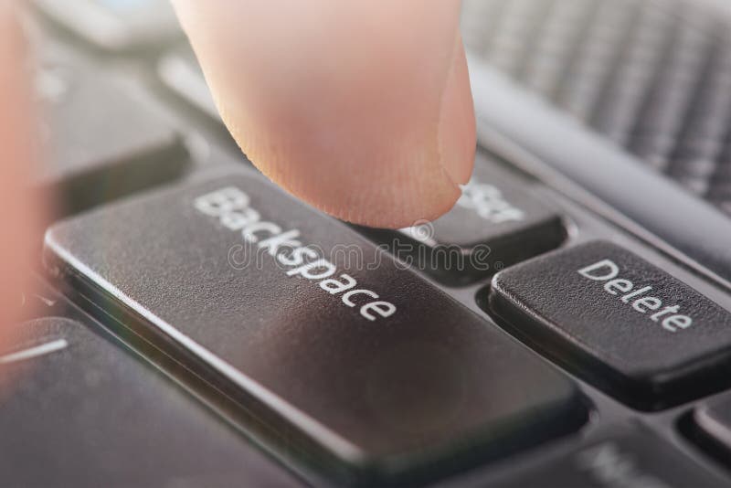 Hand Presses the Keys of a Computer Keyboard. Work at the Computer in ...