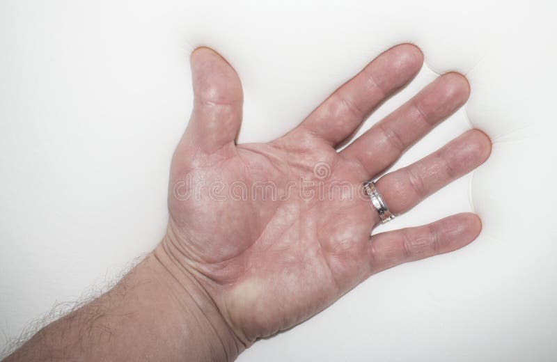 Polyurethane Foam is White.the Hand Presses on the Memory Foam ...