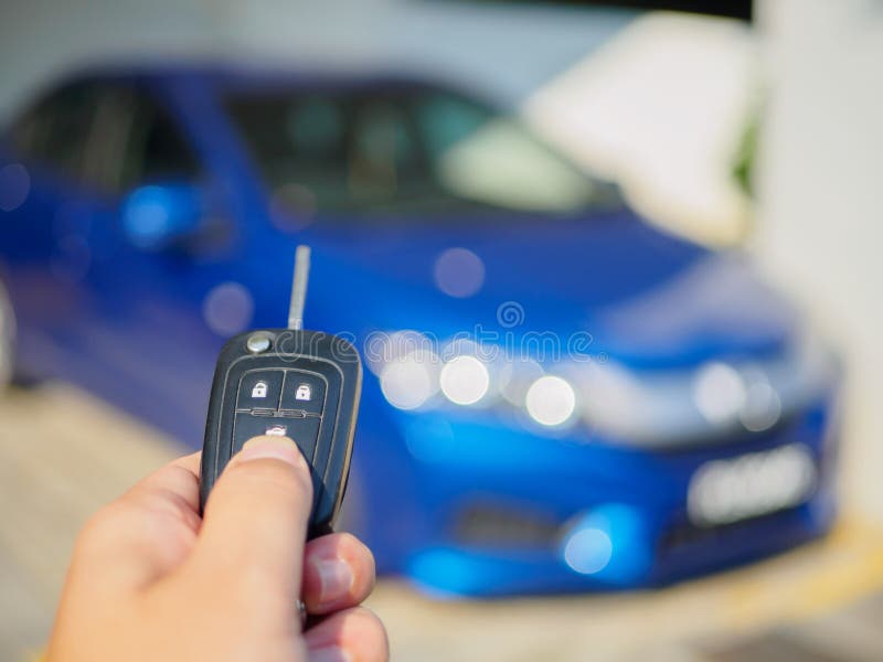 Hand Presses on the Remote Control Car Alarm Systems Stock Image ...