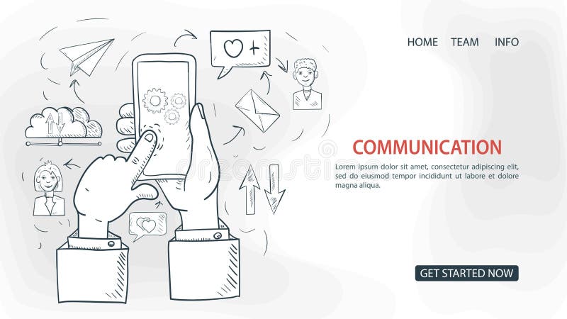 Hand Presses on the Screen Mobile Phone for Communication for Website ...