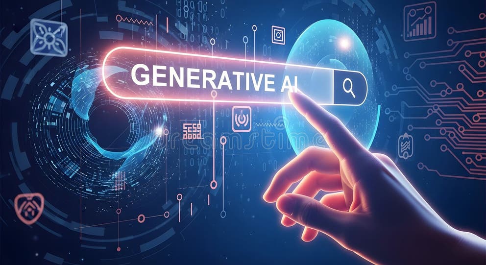 Hand Interacting with Generative AI Search Interface with Digital ...