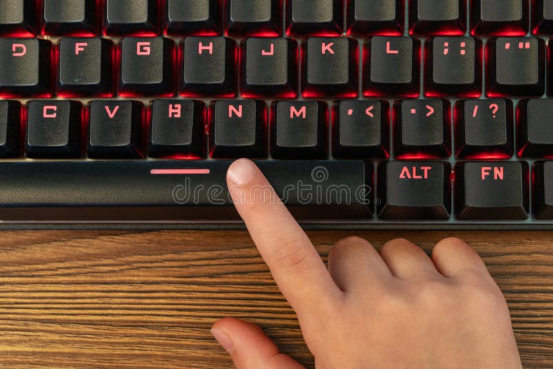 Finger Presses the Down Arrow Stock Image - Image of finger, sign ...