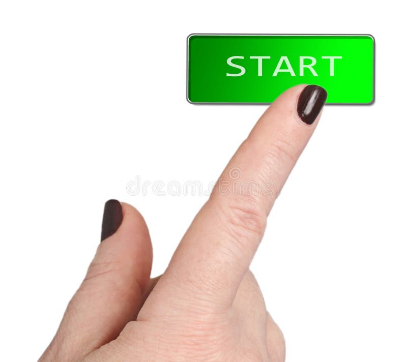 The Hand Presses The Button Stock Image - Image of illustration, loss ...