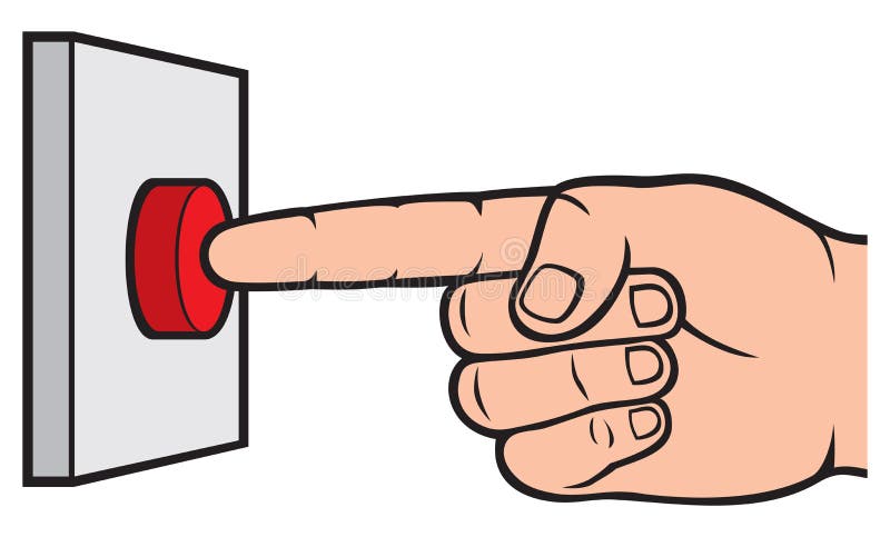 Hand pressing alarm button stock vector. Illustration of admonition ...